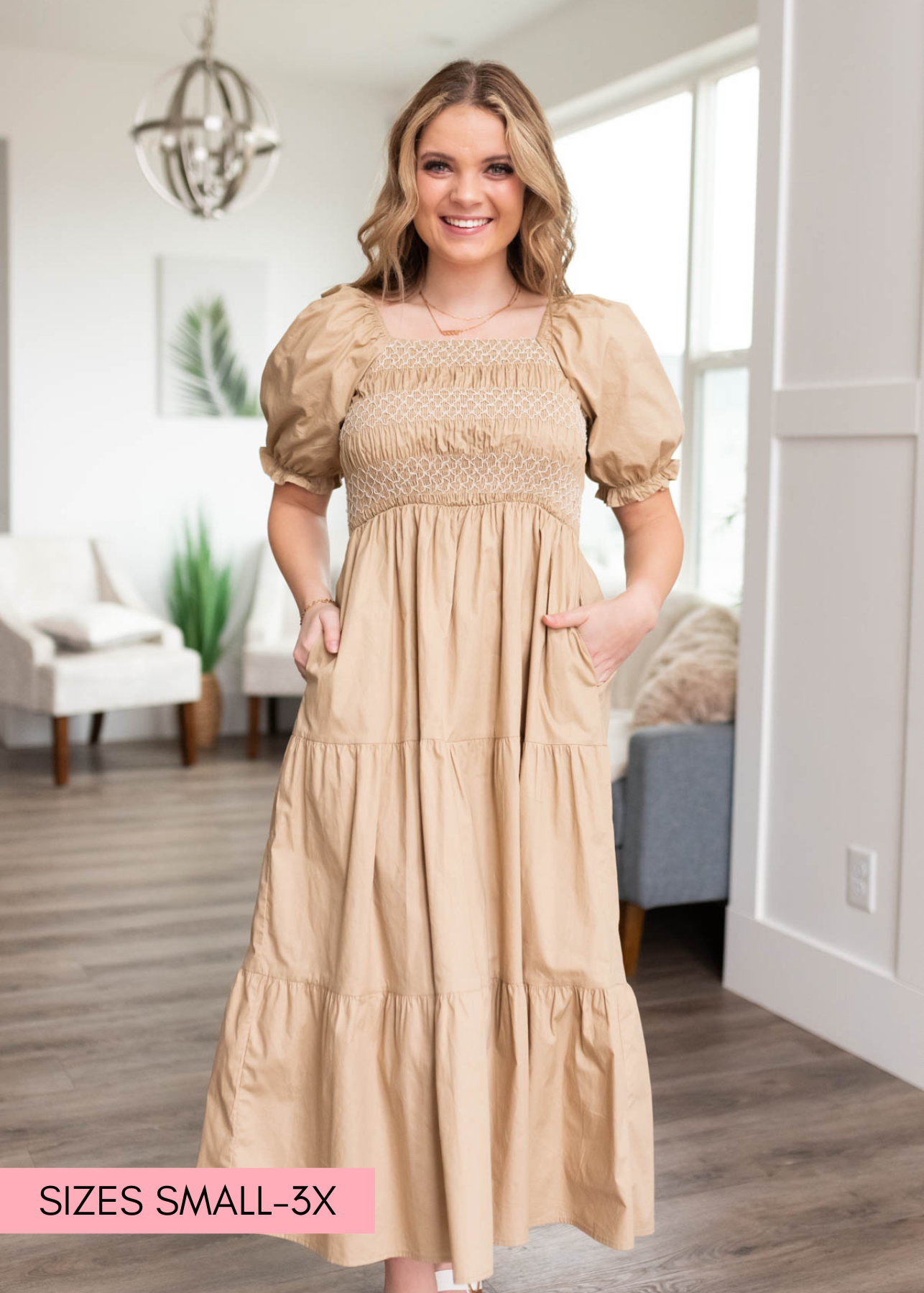 Jericka Taupe Dress Polagram – My Sister's Closet