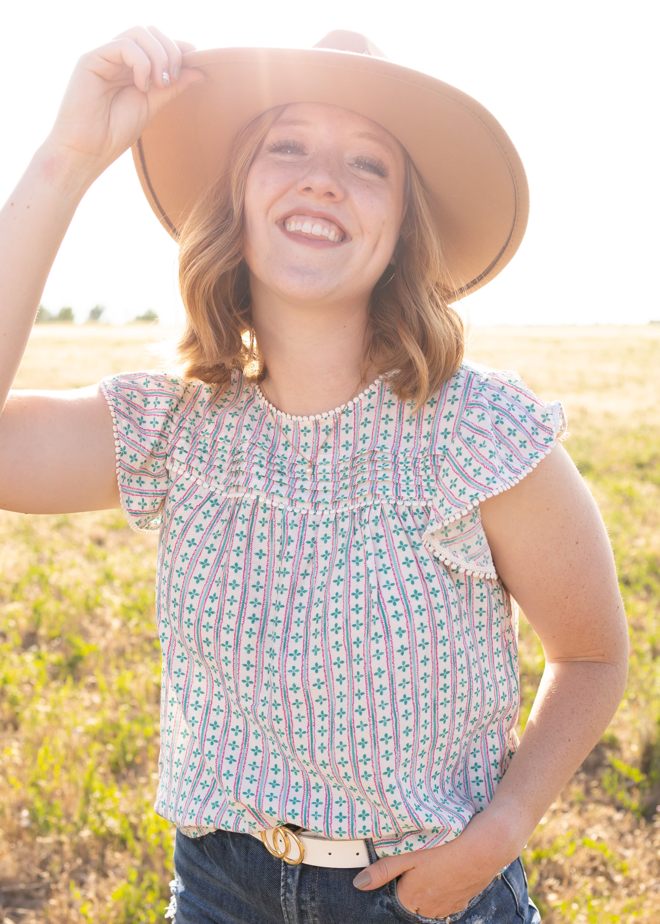 Emrie Multi Top Blu Pepper – My Sister's Closet