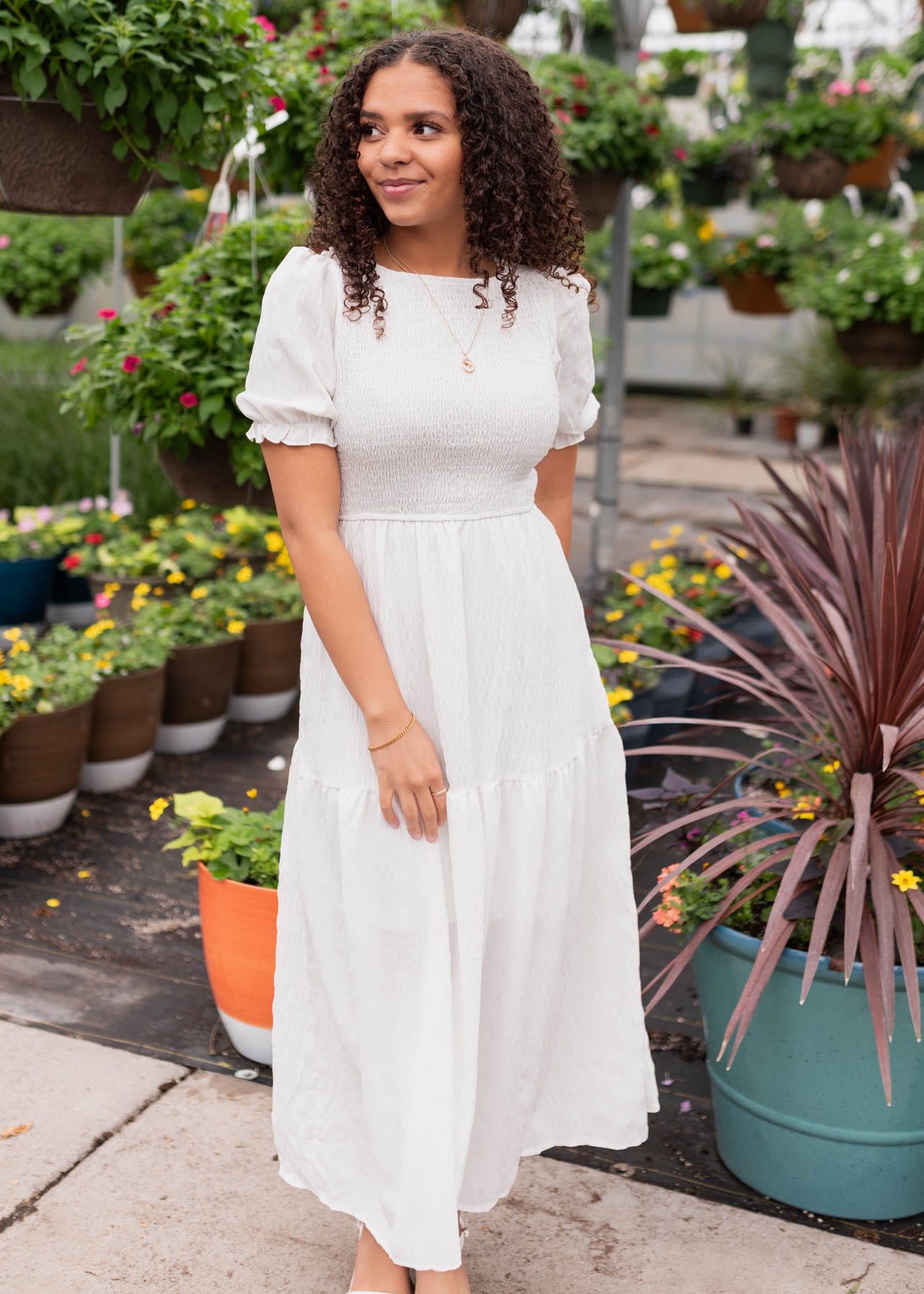 Hallie White Puff Sleeve Dress Supreme Fashion – Lena Layne
