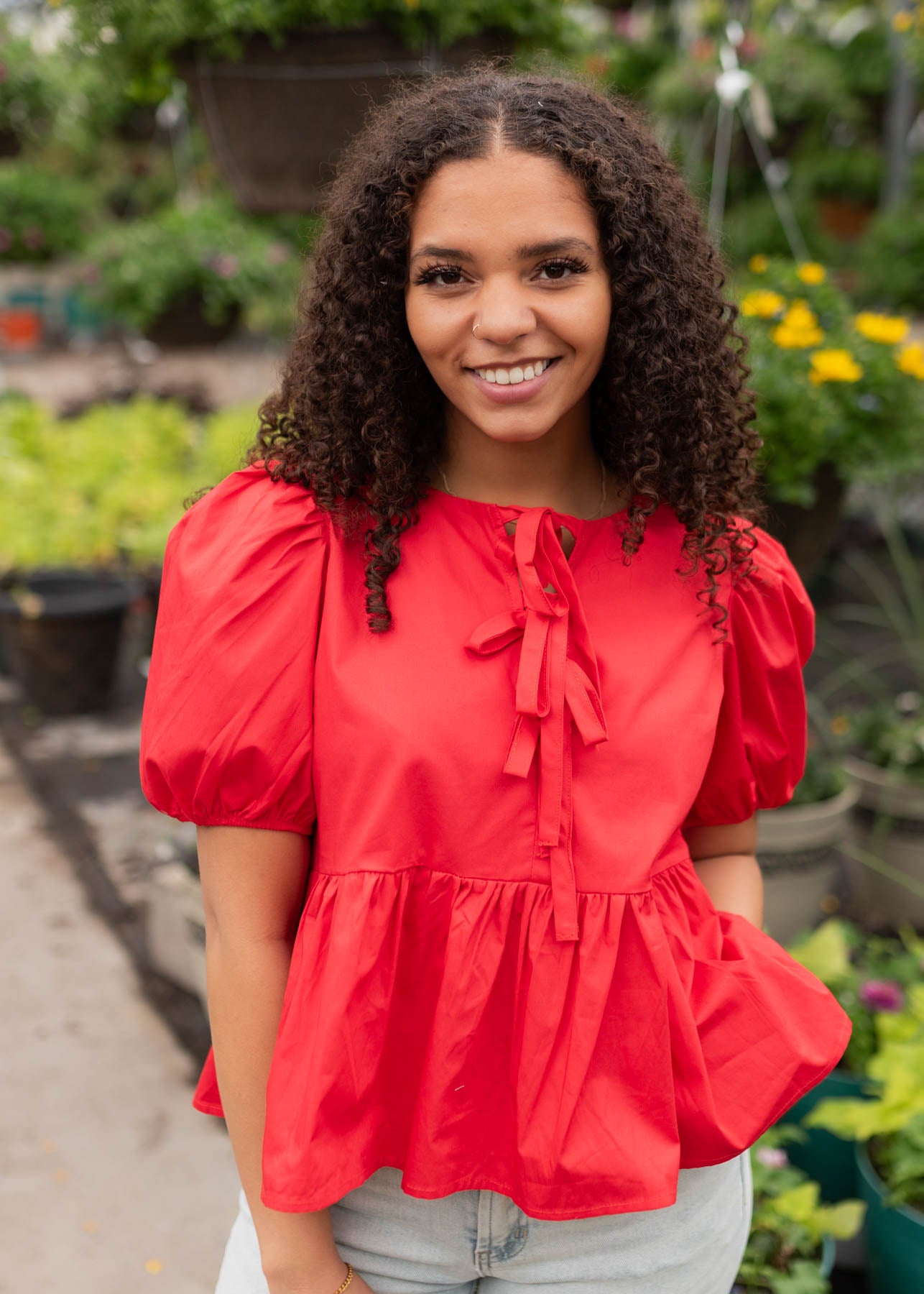 Kacey Red Bow Tie Top Twentyten – My Sister's Closet