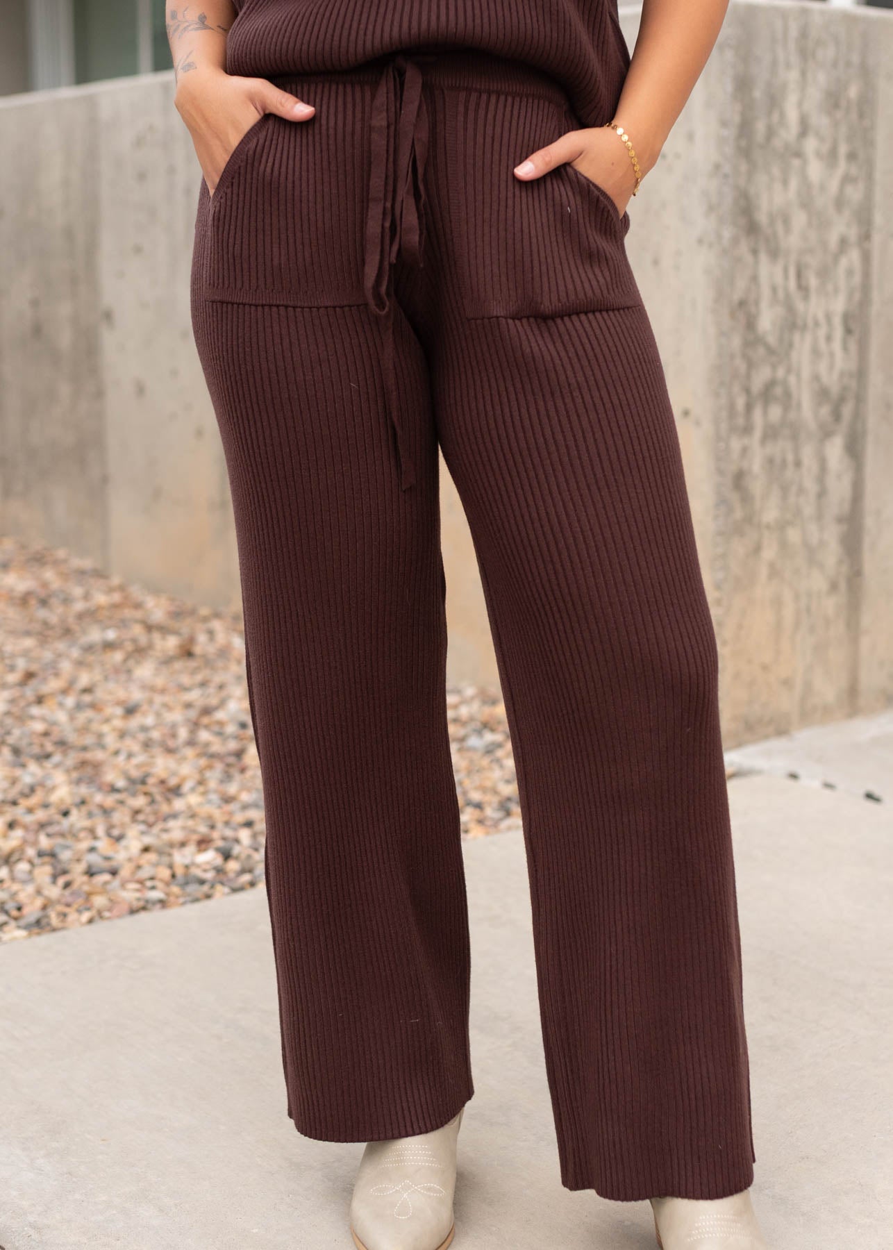 Selene Brown Ribbed Bottoms Tea N Rose – Lena Layne