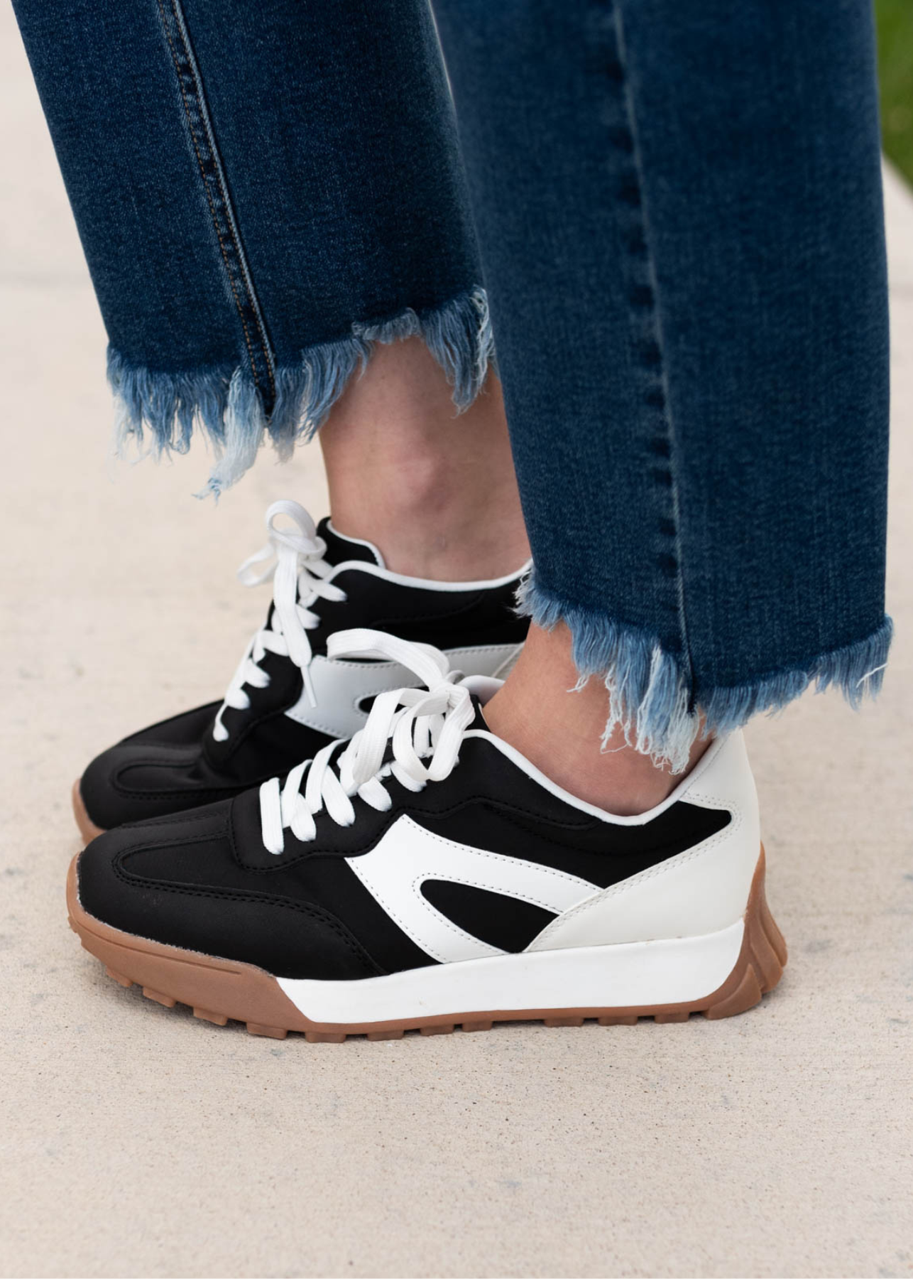 Kristen Black Lace Up Sneakers – Lena Layne