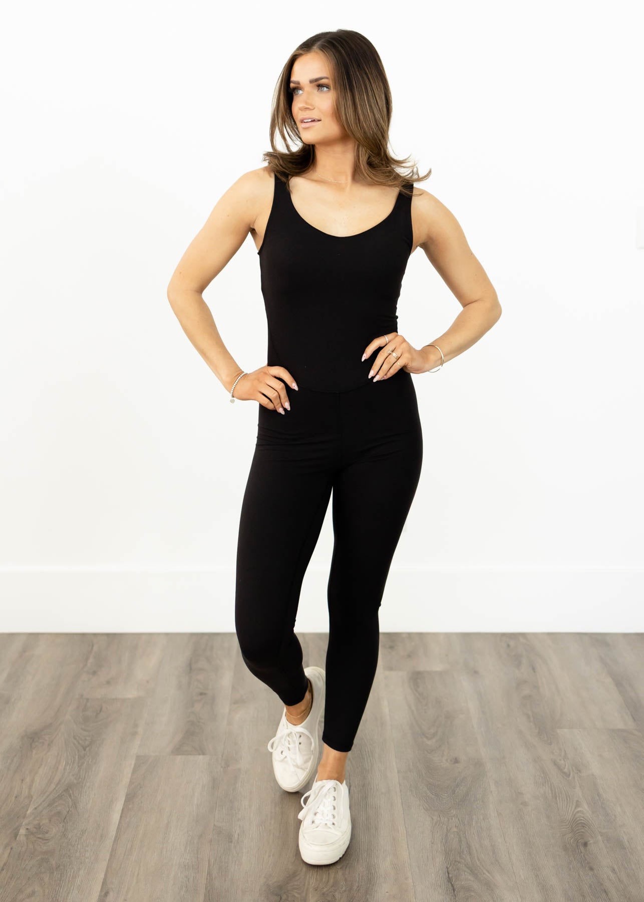 Cora Black Bodysuit Rae Mode Athletic Leggings Sleeveless – My Sister's ...