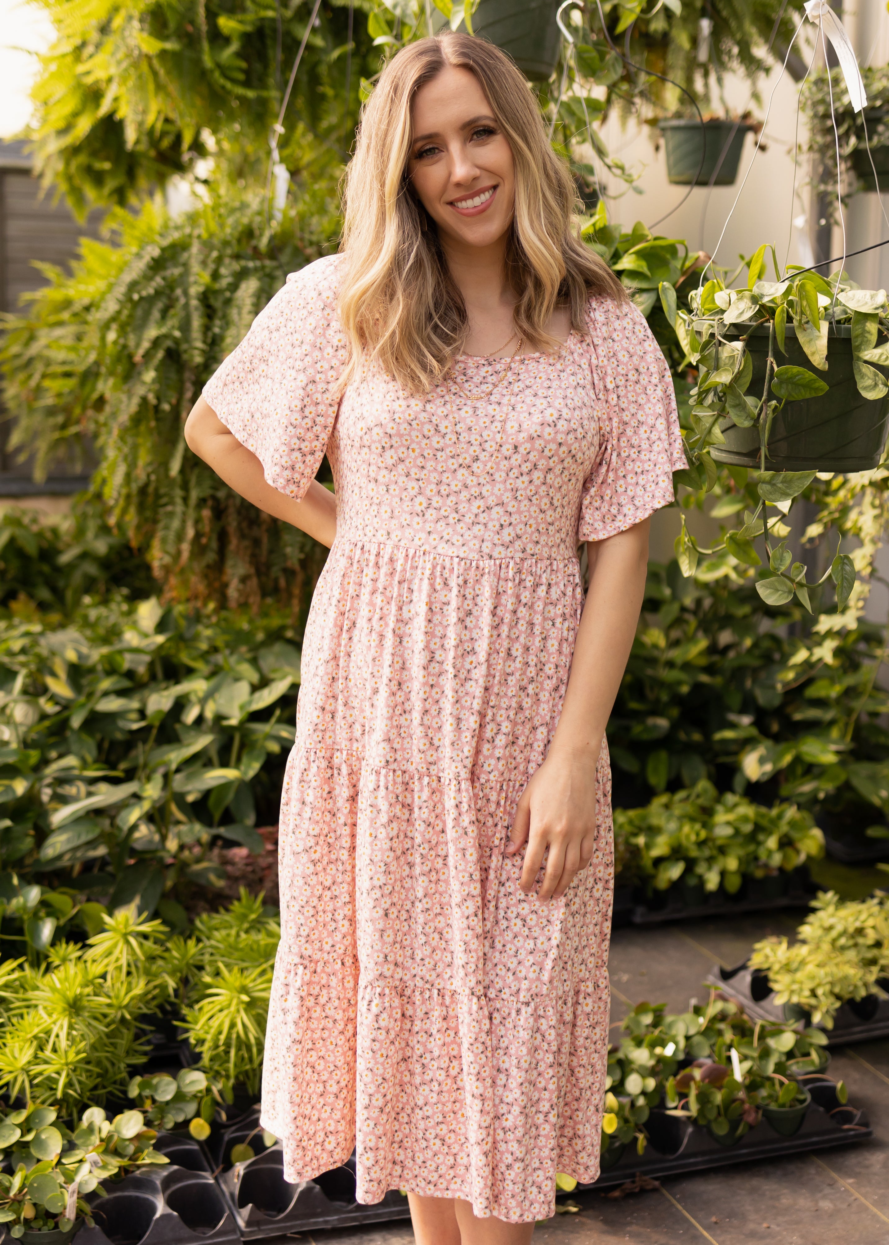 Leila Blush Floral Dress Lake Flower Pink – My Sister's Closet